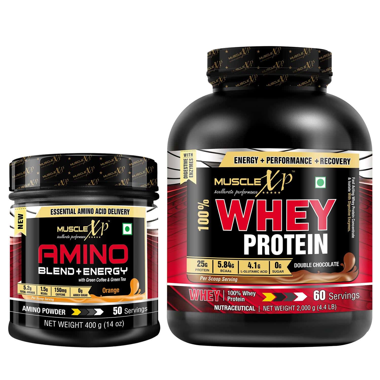 Buy MUSCLEXP PREMIUM NUTRIENTS COMBO | AMINO BLEND 400G + WHEY GOLD ...