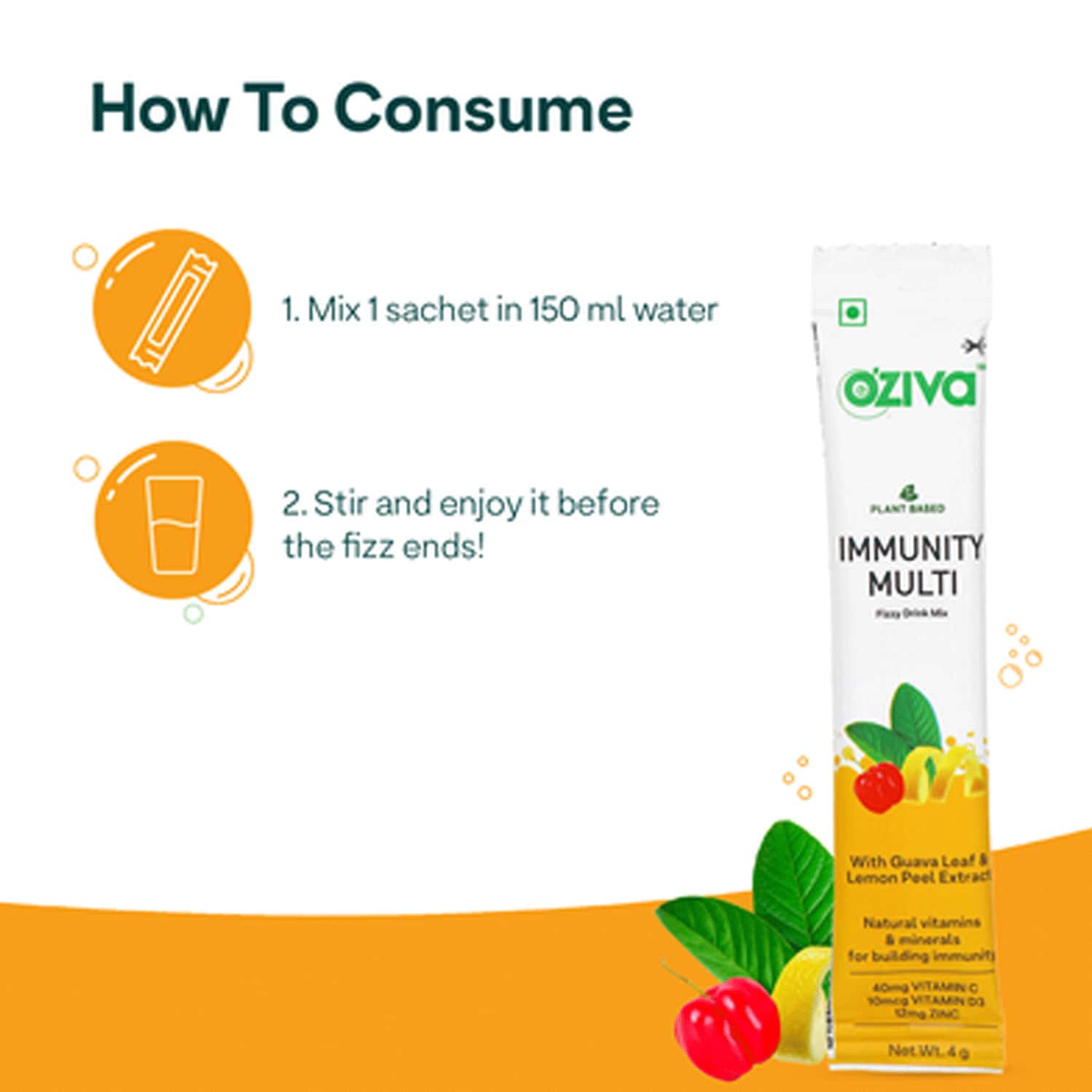 Buy OZIVA IMMUNITY MULTIVITAMINS FIZZY DRINK TO STRENGTHEN IMMUNITY ...