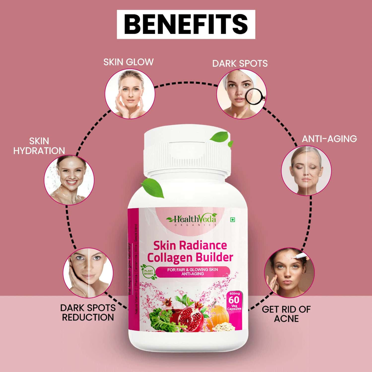 Buy HEALTH VEDA ORGANICS PLANT BASED SKIN RADIANCE COLLAGEN BUILDER ...