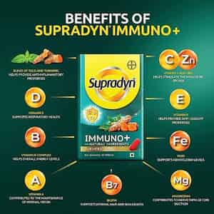 Buy SUPRADYN IMMUNO +, VIT C, VIT D, ZINC, BLEND OF TULSI, TURMERIC ...