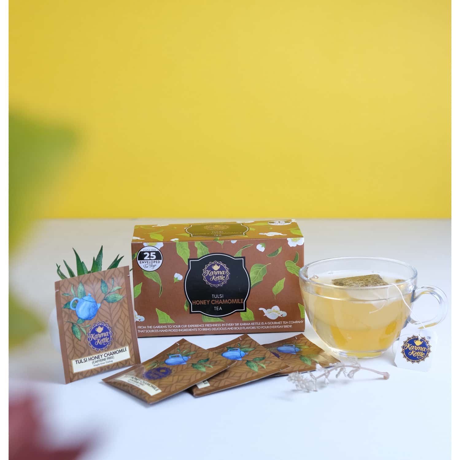 Buy KARMA KETTLE TULSI HONEY CHAMOMILE TEA, 25 STAPLE FREE TEABAGS ...