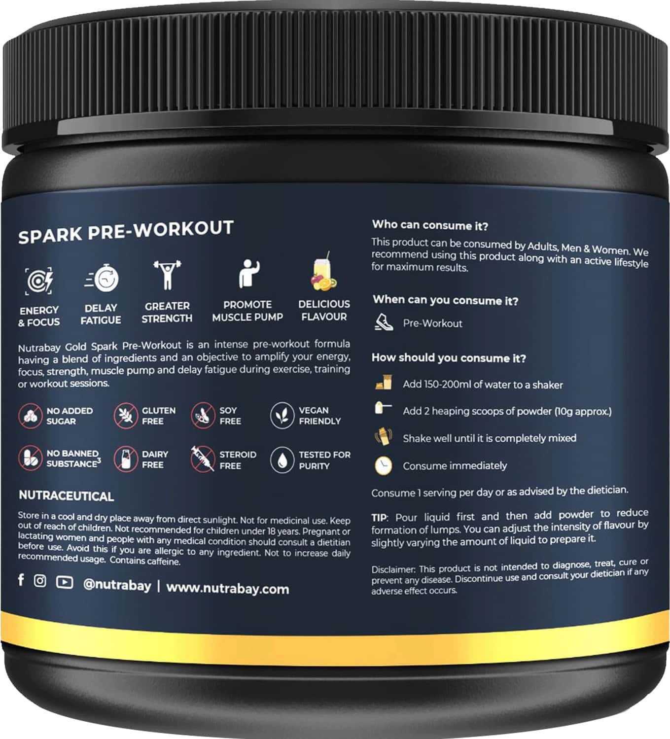 Buy NUTRABAY GOLD SPARK PRE WORKOUT - 300G FRUIT PUNCH 30 SERVINGS ...