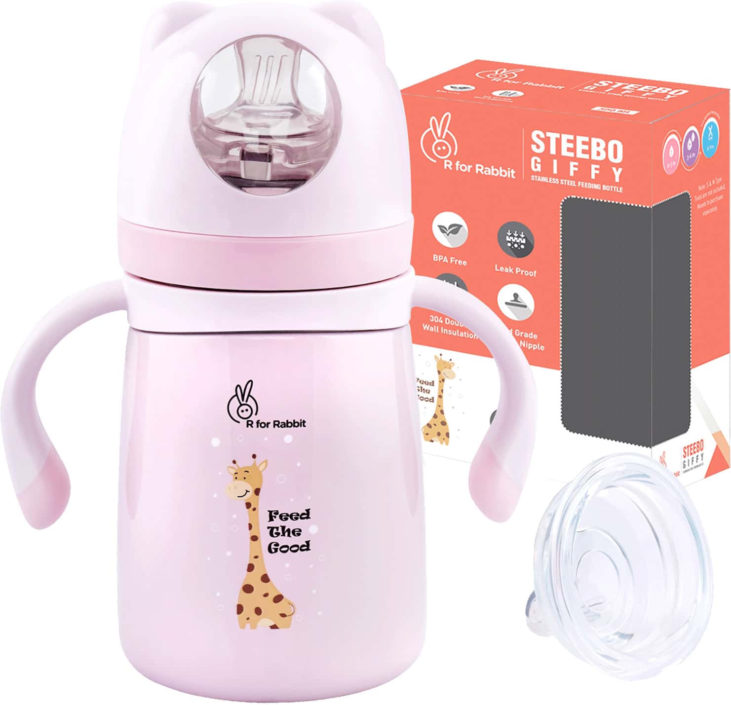 Buy R FOR RABBIT STEEBO GIFFY SPOUT CUP 300ML GREEN Online & Get Upto ...