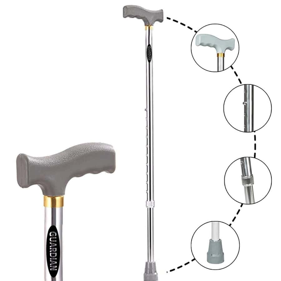 Buy GUARDIAN WALKING STICK 3 LEG FOR PATIENTS | ADJUSTABLE | ALUMINUM ...