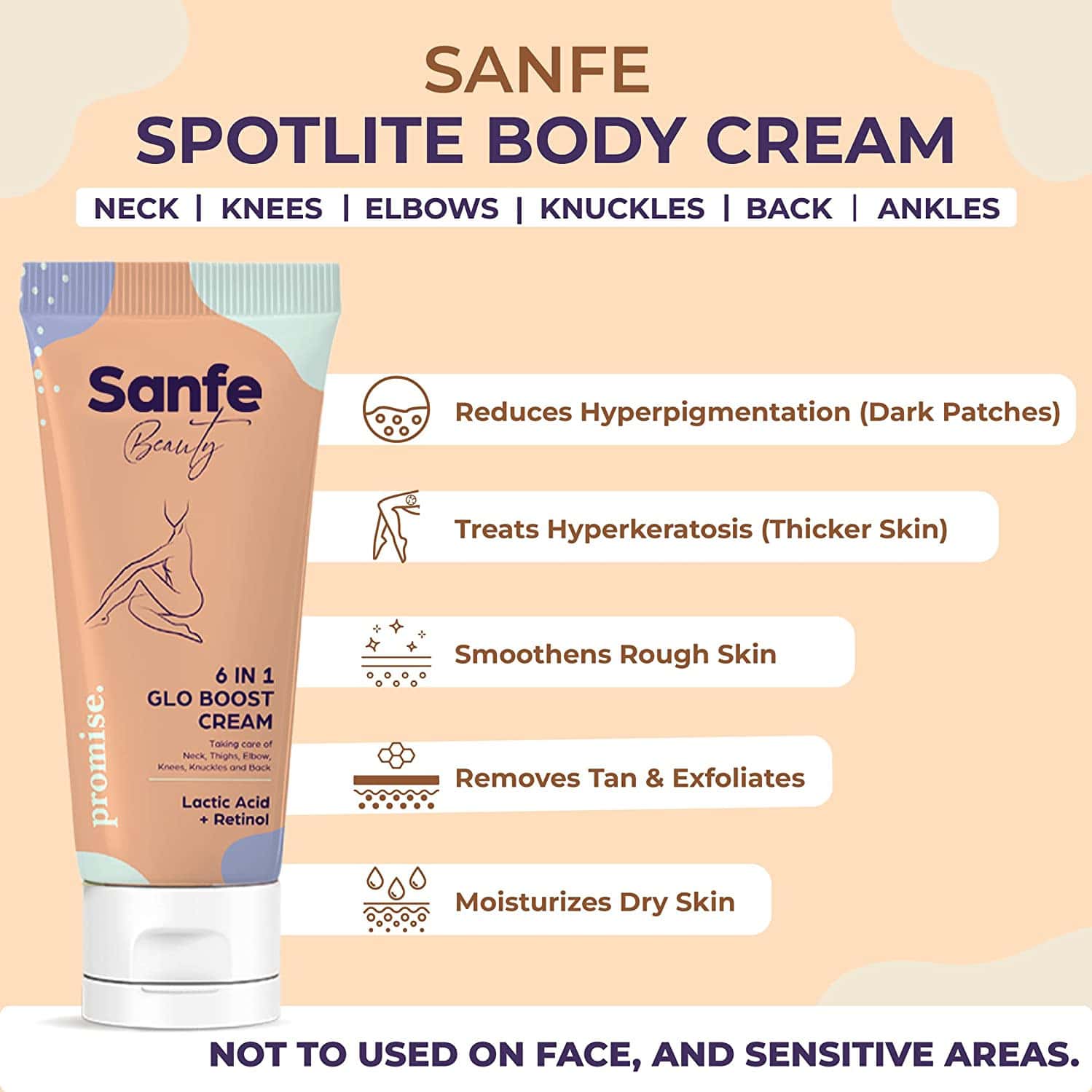 Buy SANFE SPOTLITE BODY SERUM CREAM FOR DARK NECK, JOINTS AND SKINFOLDS ...