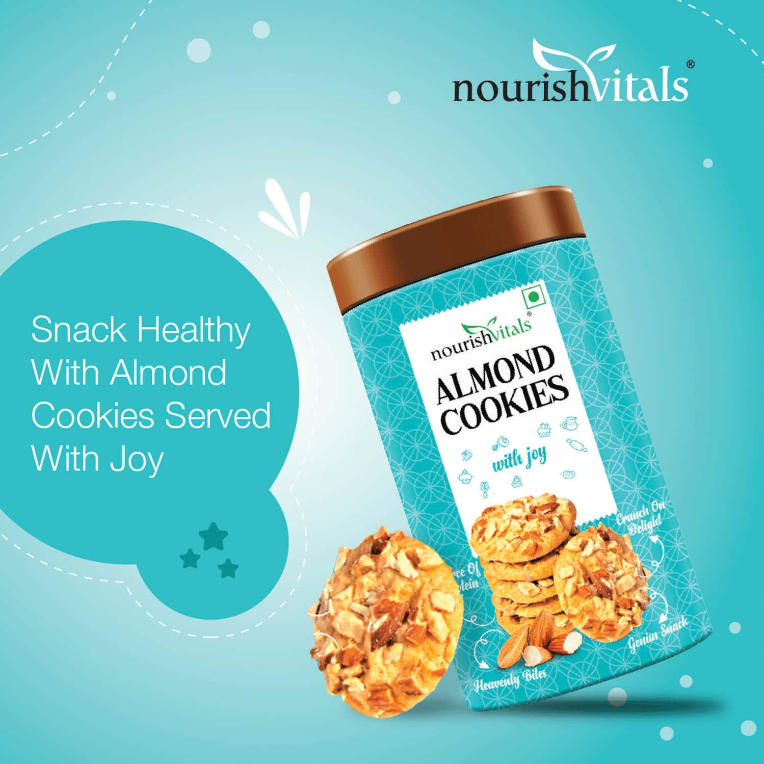 Buy NOURISHVITALS DARK CHOCOCHIP COOKIES + ALMOND COOKIES CRUNCHY ...