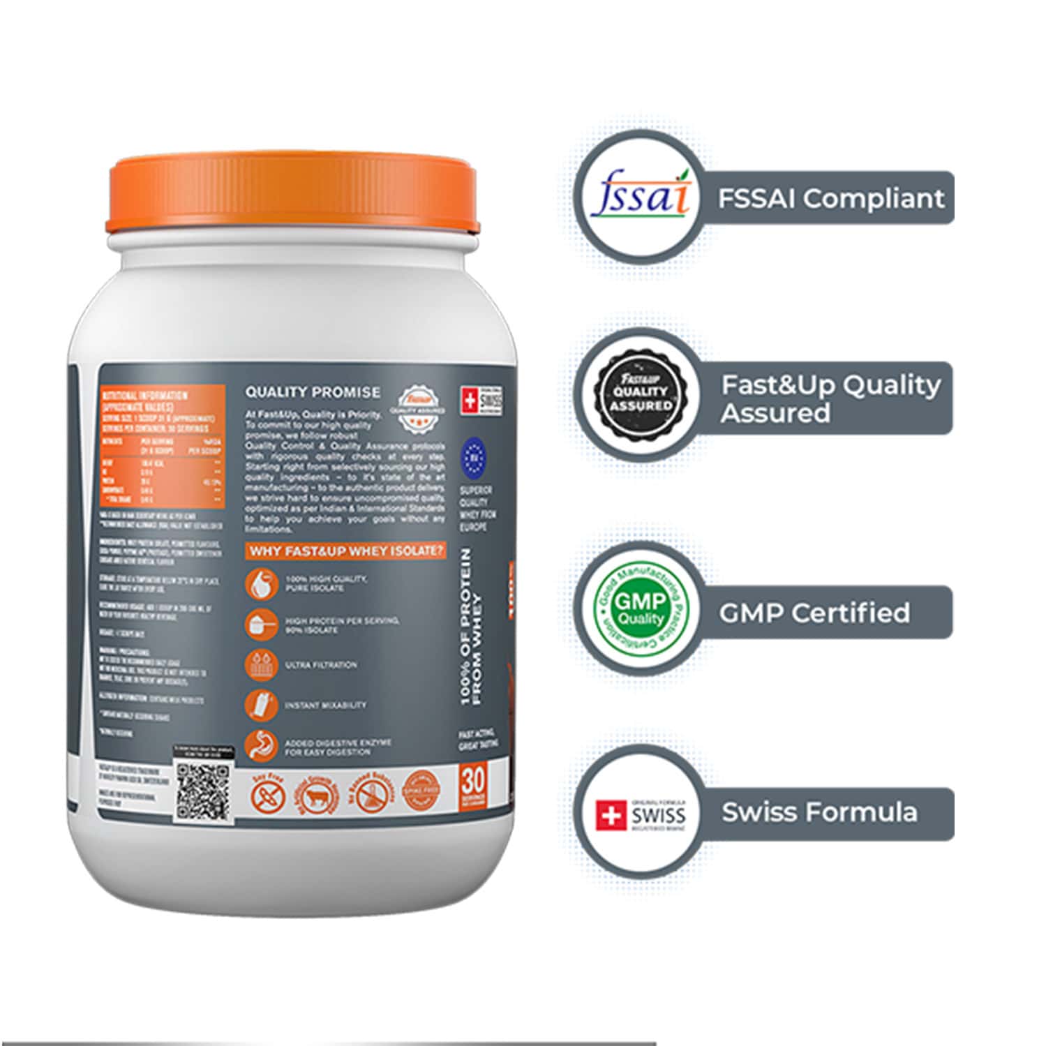 Buy FAST&UP WHEY PROTEIN PURE ISOLATE, ULTRA LOW CARB (RICH CHOCOLATE ...