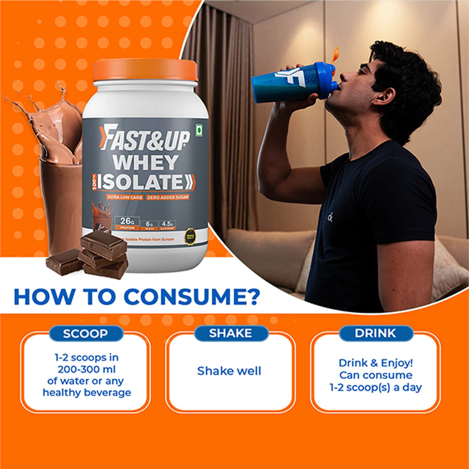 Buy FAST&UP WHEY PROTEIN PURE ISOLATE, ULTRA LOW CARB (RICH CHOCOLATE ...