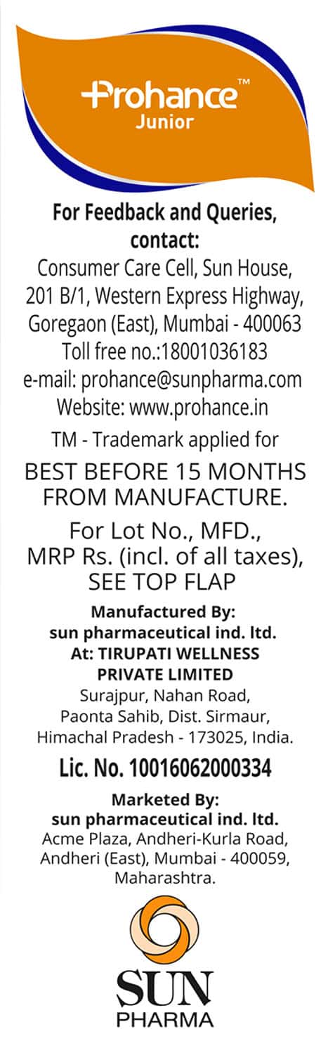 Buy PROHANCE JUNIOR CHOCOLATE REFILL POWDER - 200 GM Online & Get Upto ...