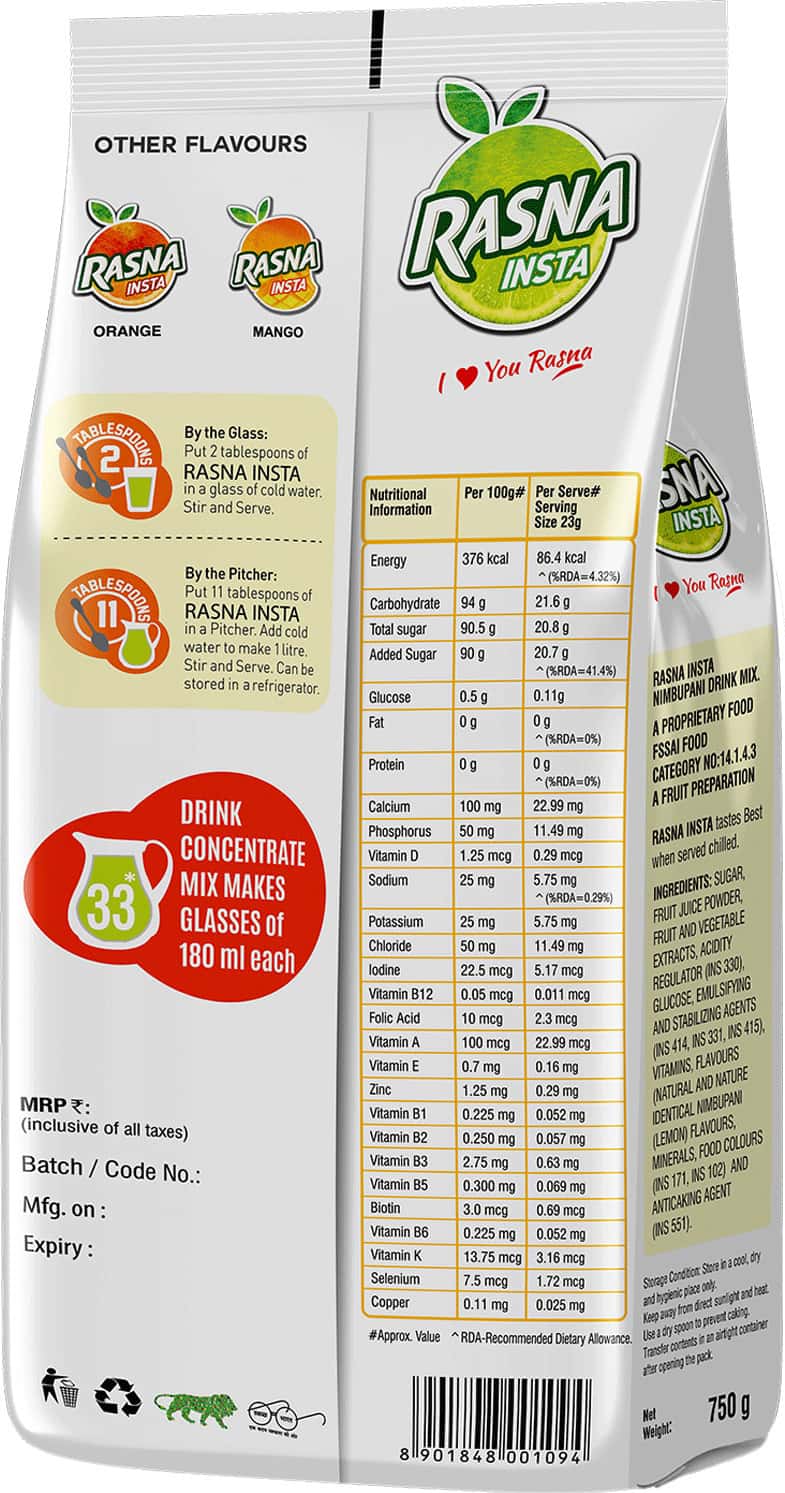 Buy RASNA ENERGY INSTANT LEMON 750G POUCH Online & Get Upto 60% OFF at ...