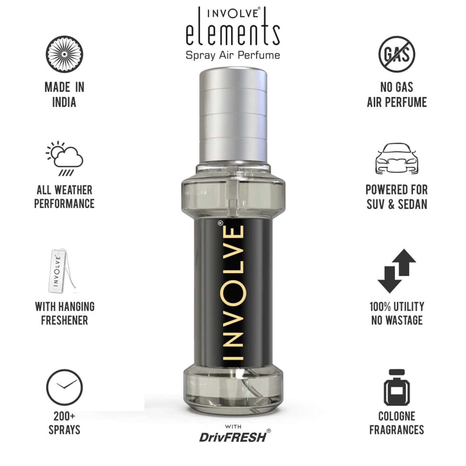 Buy INVOLVE ELEMENTS EARTH SPRAY AIR PERFUME - CAR FRAGRANCE SPRAY AIR ...