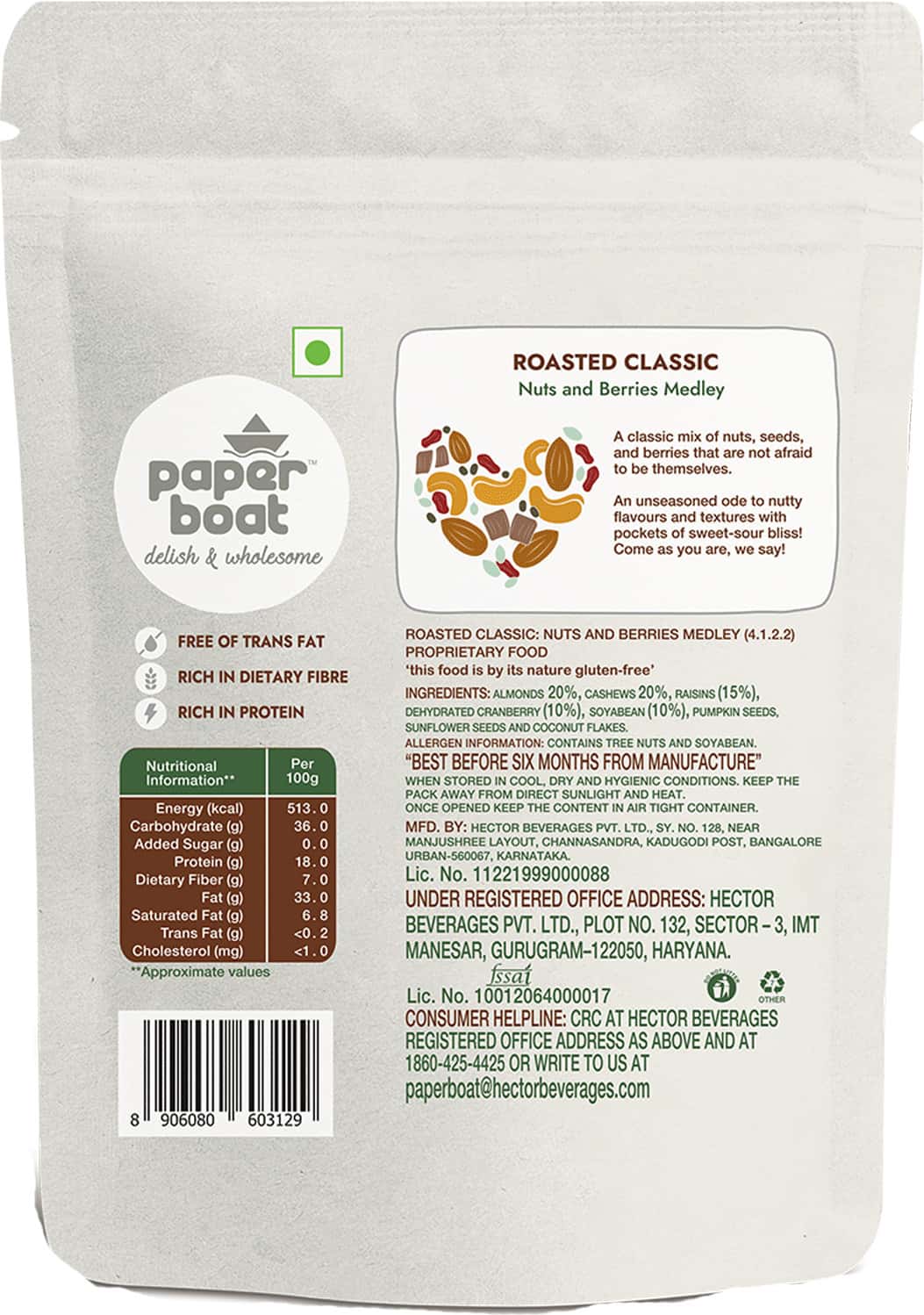 Buy PAPER BOAT ROASTED CLASSIC - NUTS & BERRIES MEDLEY 200G Online ...