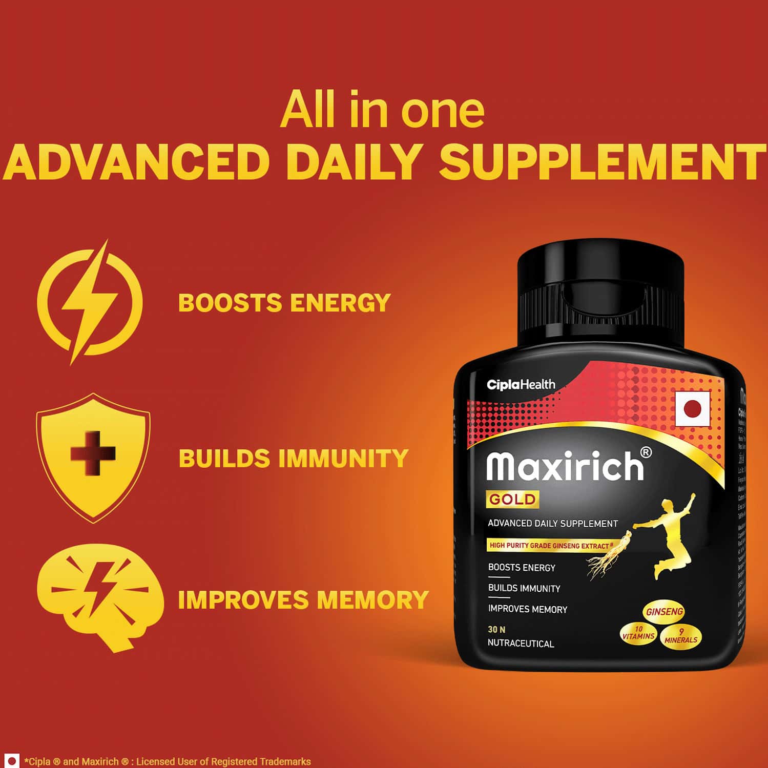 Buy MAXIRICH GOLD ADVANCED DAILY SUPPLEMENT - 30 CAPSULE Online & Get ...
