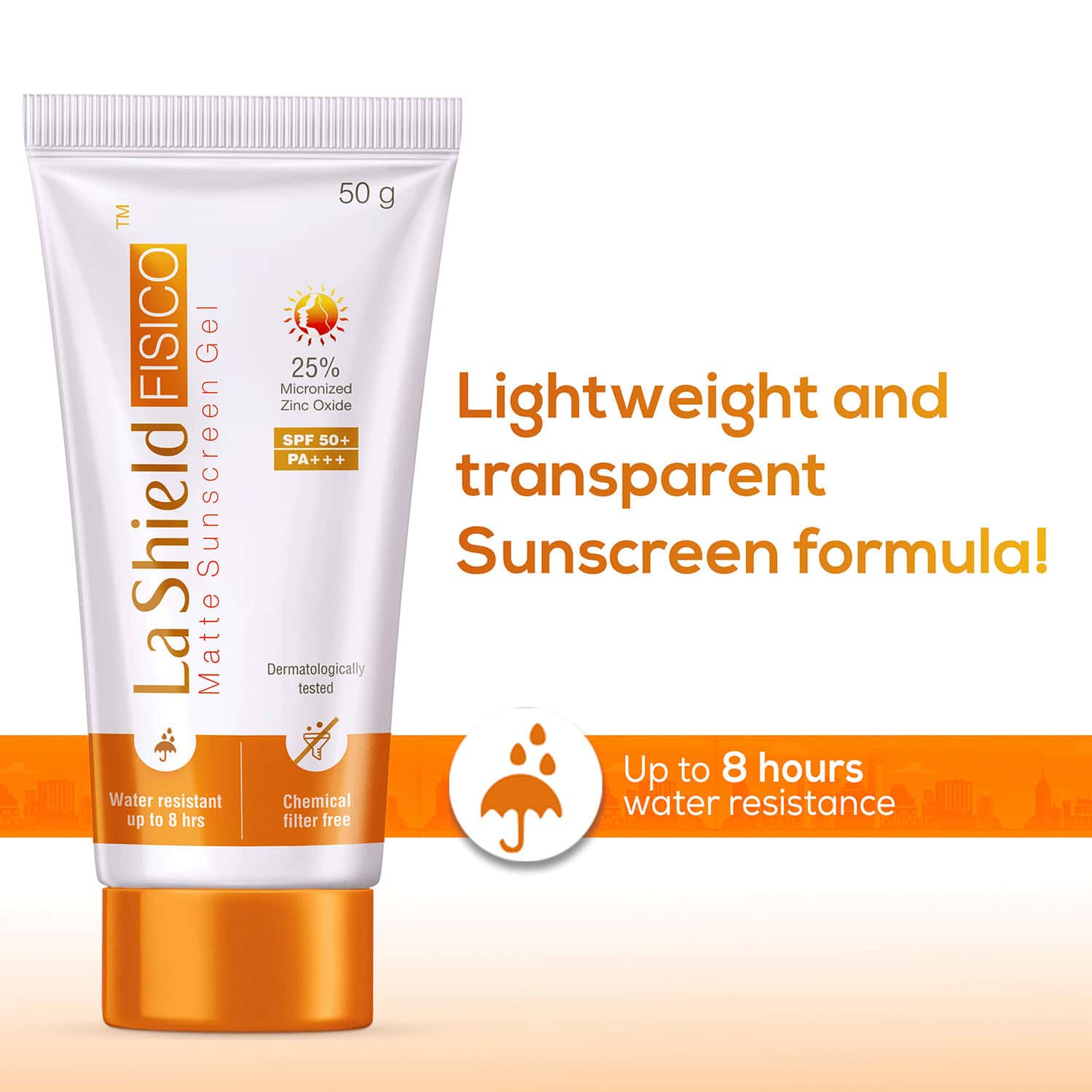 Buy LA SHIELD FISICO MATTE SUNSCREEN GEL SPF 50+ TUBE OF 50GM Online ...