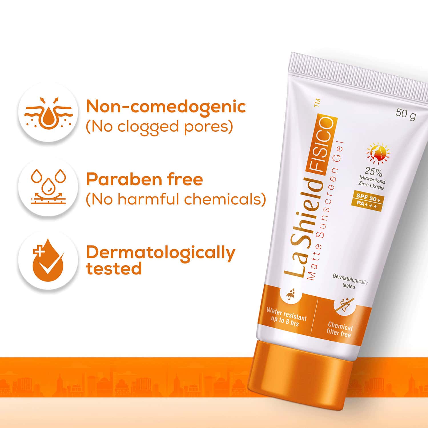 Buy LA SHIELD FISICO MATTE SUNSCREEN GEL SPF 50+ TUBE OF 50GM Online ...