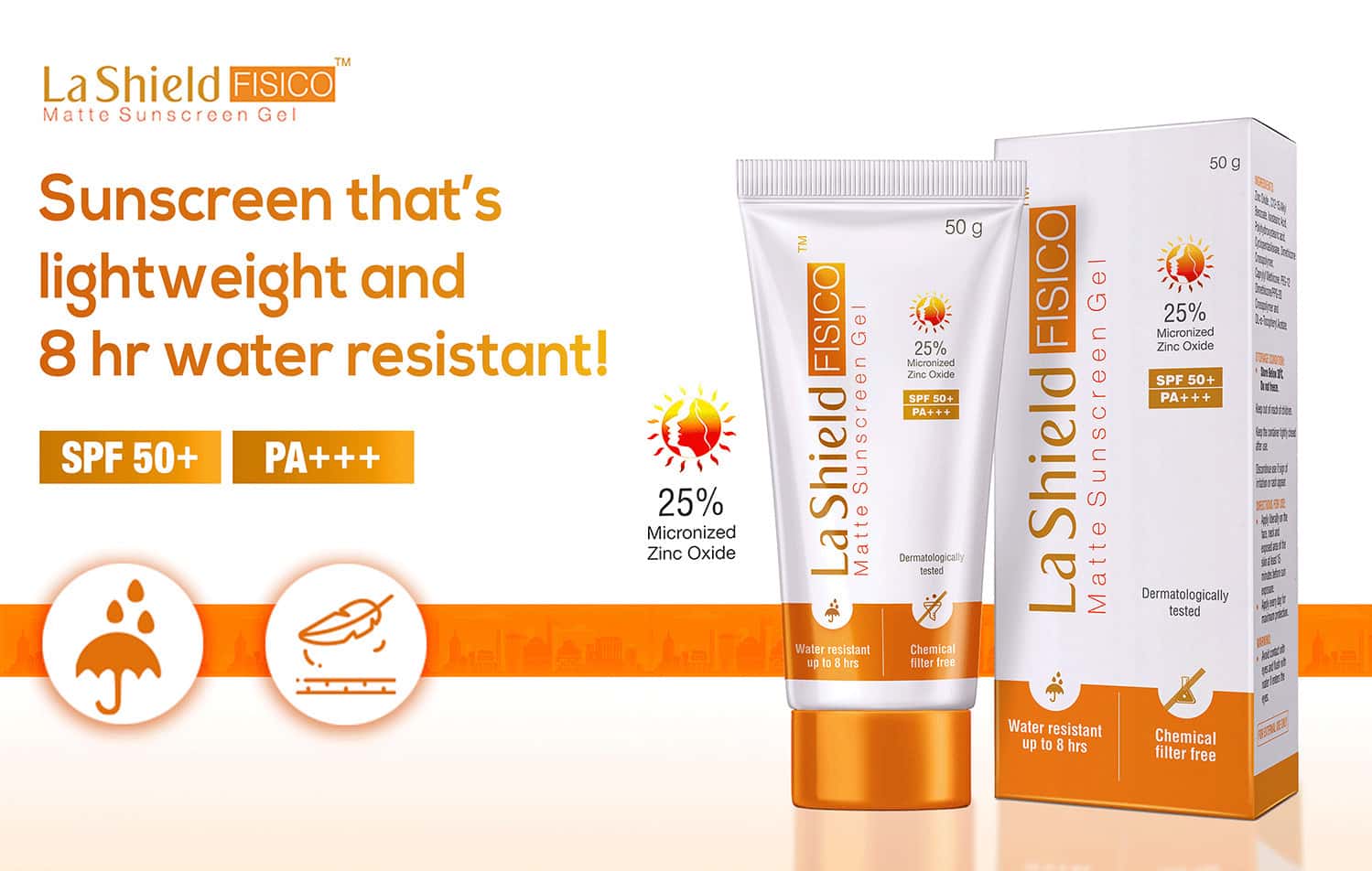 Buy LA SHIELD FISICO MATTE SUNSCREEN GEL SPF 50+ TUBE OF 50GM Online ...