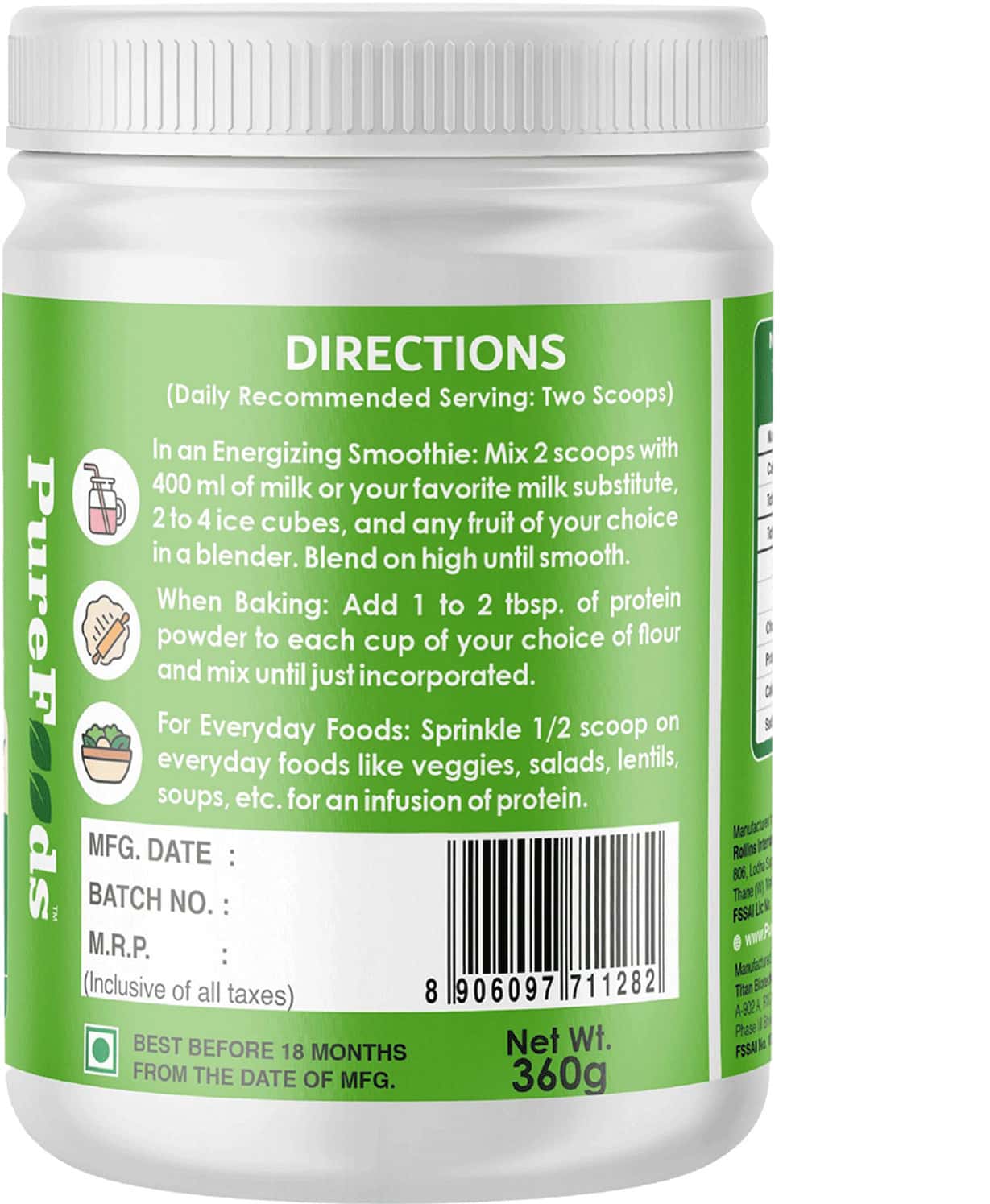 Buy PUREFOODS - PEA PROTEIN ISOLATE POWDER WITH OVER 25G OF VEGAN ...