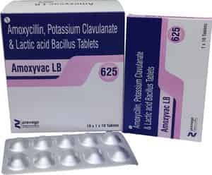 Amoxyvac Lb 625mg Strip Of 10 Tablets: Uses, Side Effects, Price ...