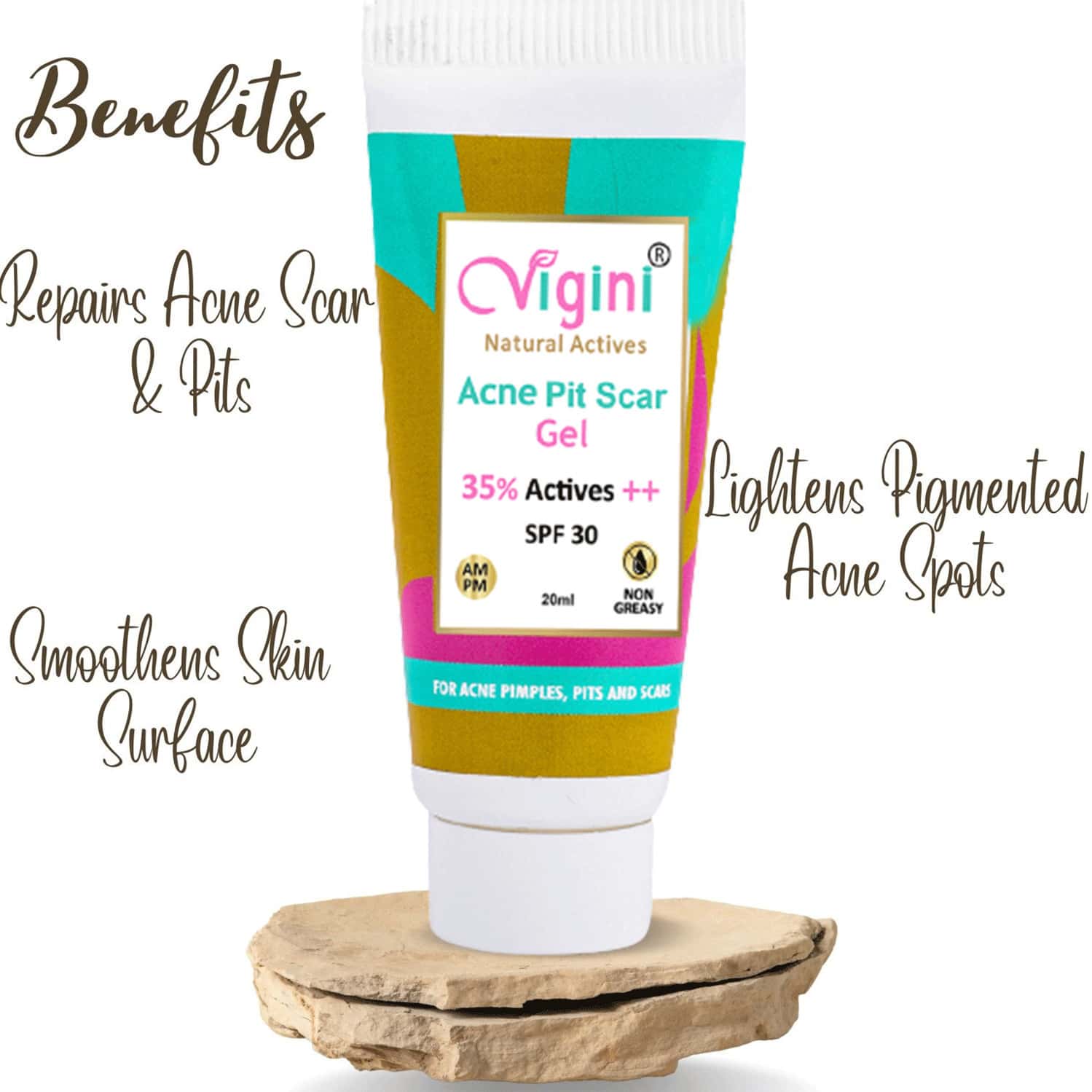 Buy VIGINI 35% ACTIVES ANTI ACNE PITS & SCARS STOP SPOT FACE GEL MEN ...