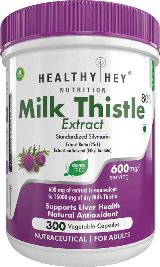 Buy HEALTHYHEY MILK THISTLE EXTRACT 90 VEGETABLE CAPSULES -25:1 ...