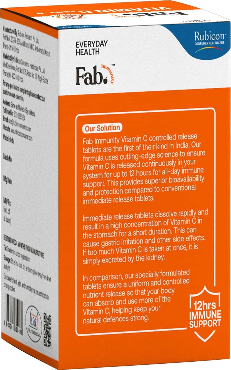 Buy RUBICON FAB IMMUNITY VIT C CONTROLLED-RELEASE GLIDES 30 TABLETS ...