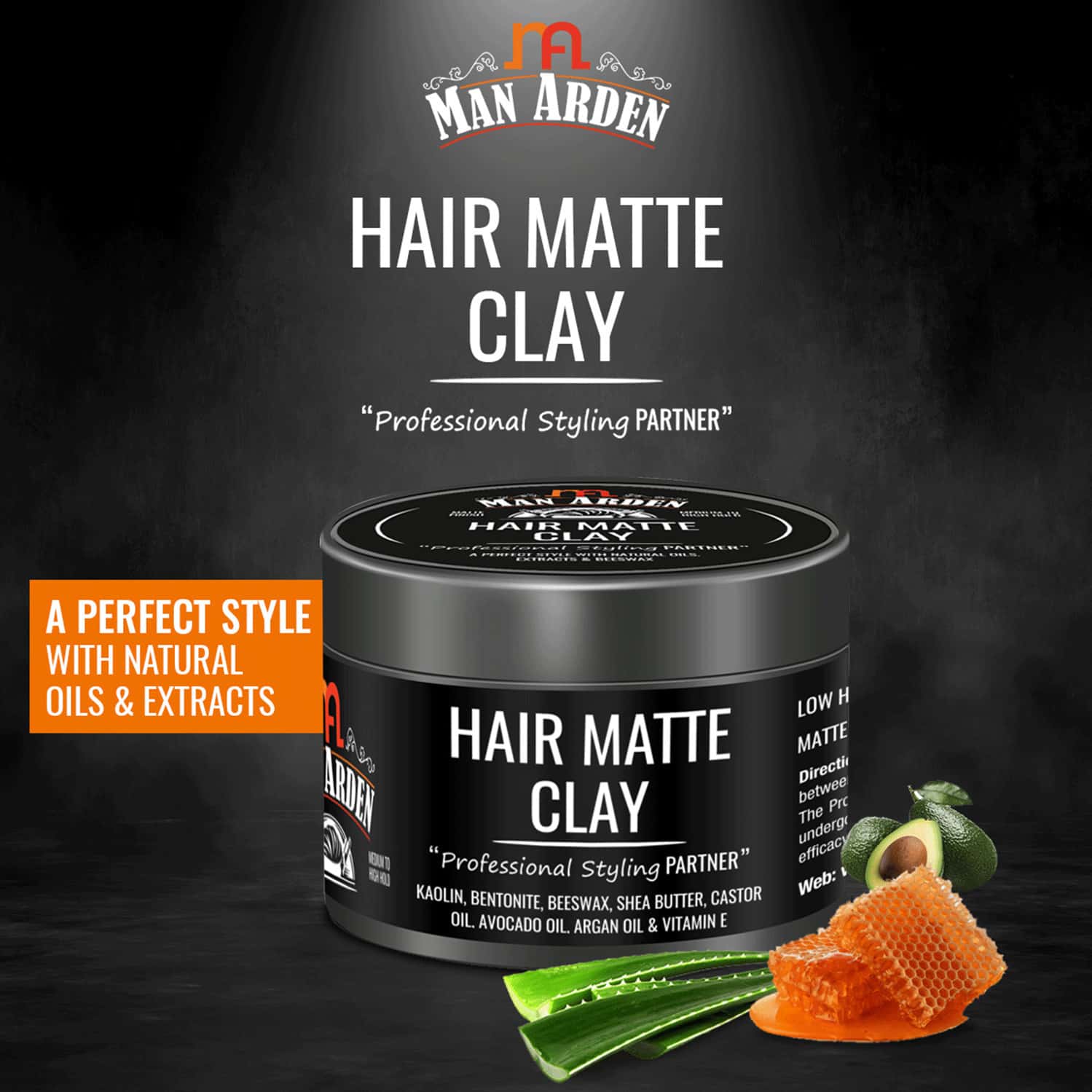 Buy MAN ARDEN HAIR MATTE CLAY PROFESSIONAL STYLING FOR MATTE FINISH ...