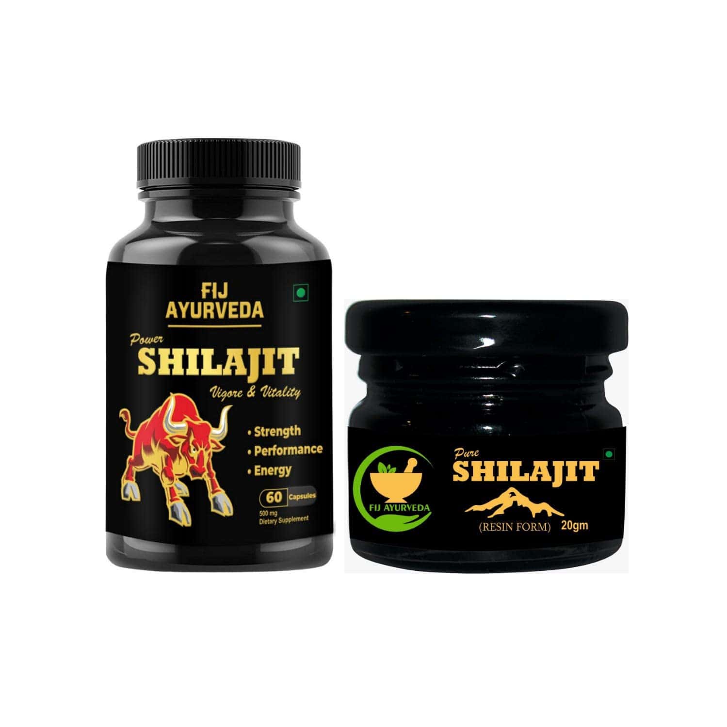 Buy FIJ AYURVEDA PURE SHILAJIT/SHILAJEET RESIN 20GM & POWER SHILAJIT ...