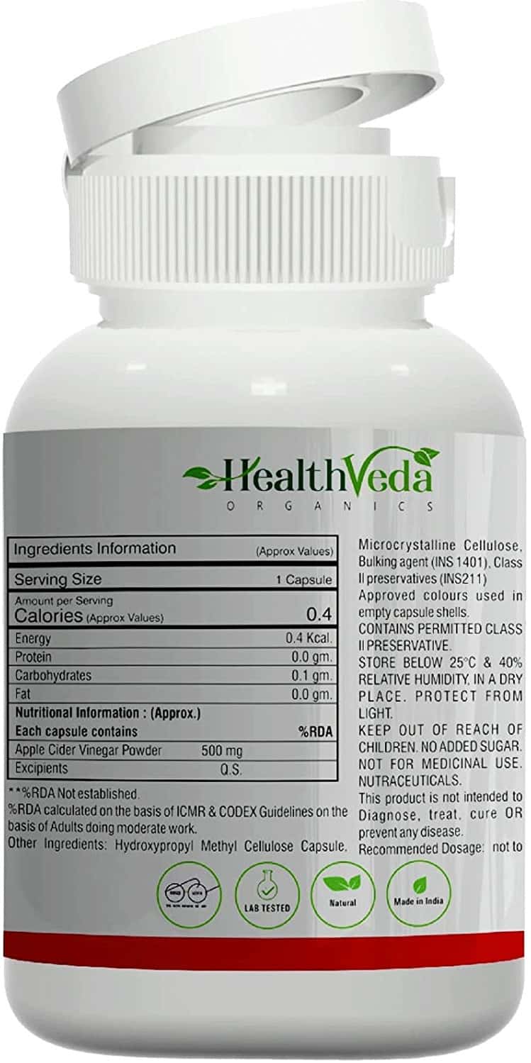 Buy Health Veda Organics Apple Cider Vinegar Supplements Weight Loss