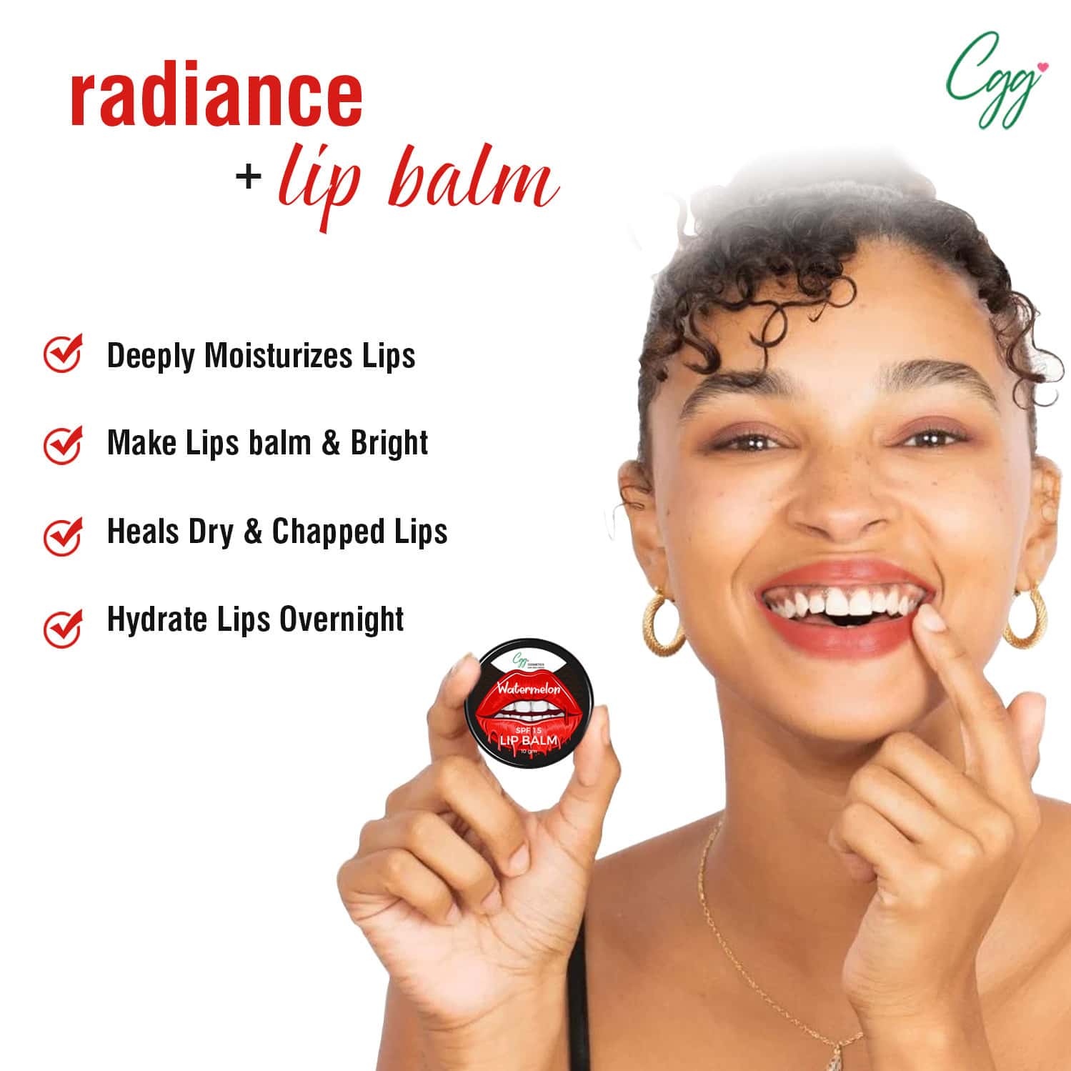 Buy CGG COSMETICS WATERMELON LIP BALM|SPF15|SOFT & NATURAL PINK LIPS ...