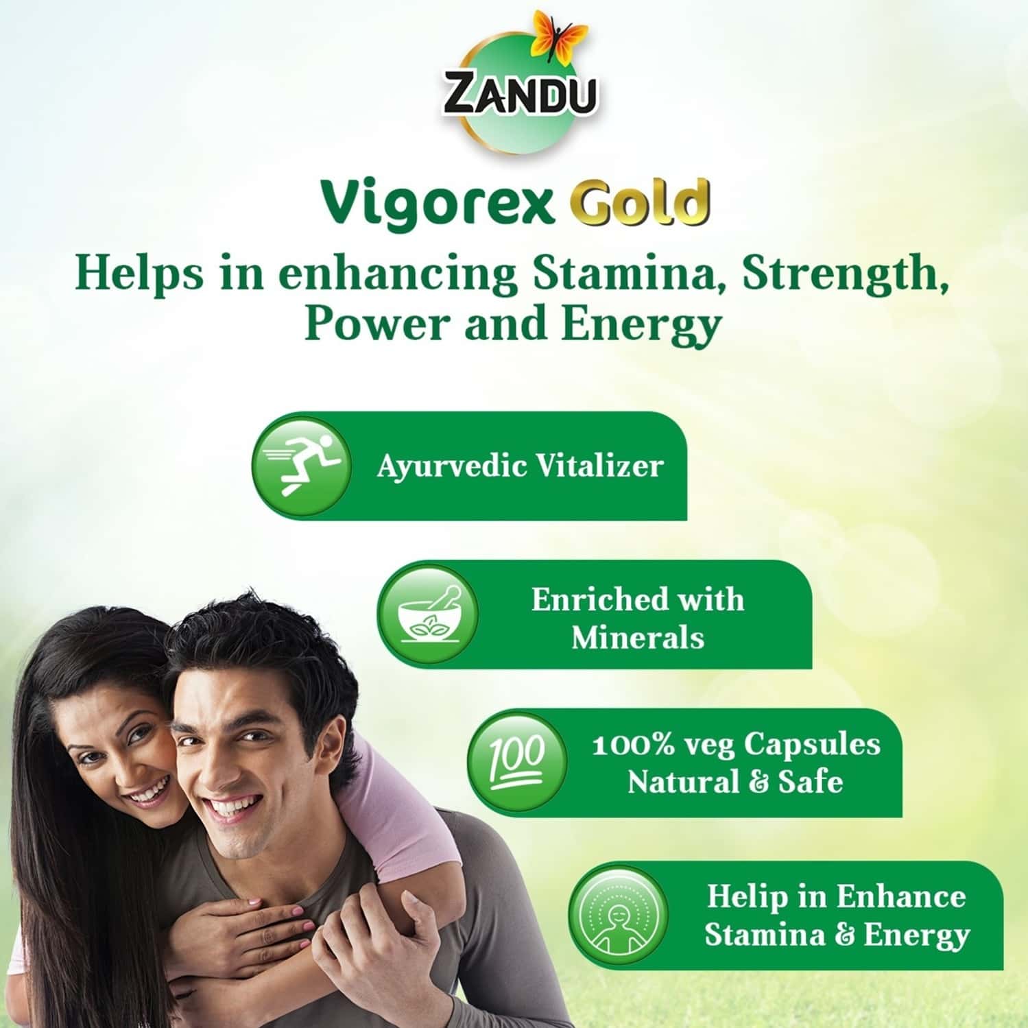 Buy ZANDU VIGOREX GOLD VIGOR IMPROVEMENT CAPSULES BOX OF 10 Online ...