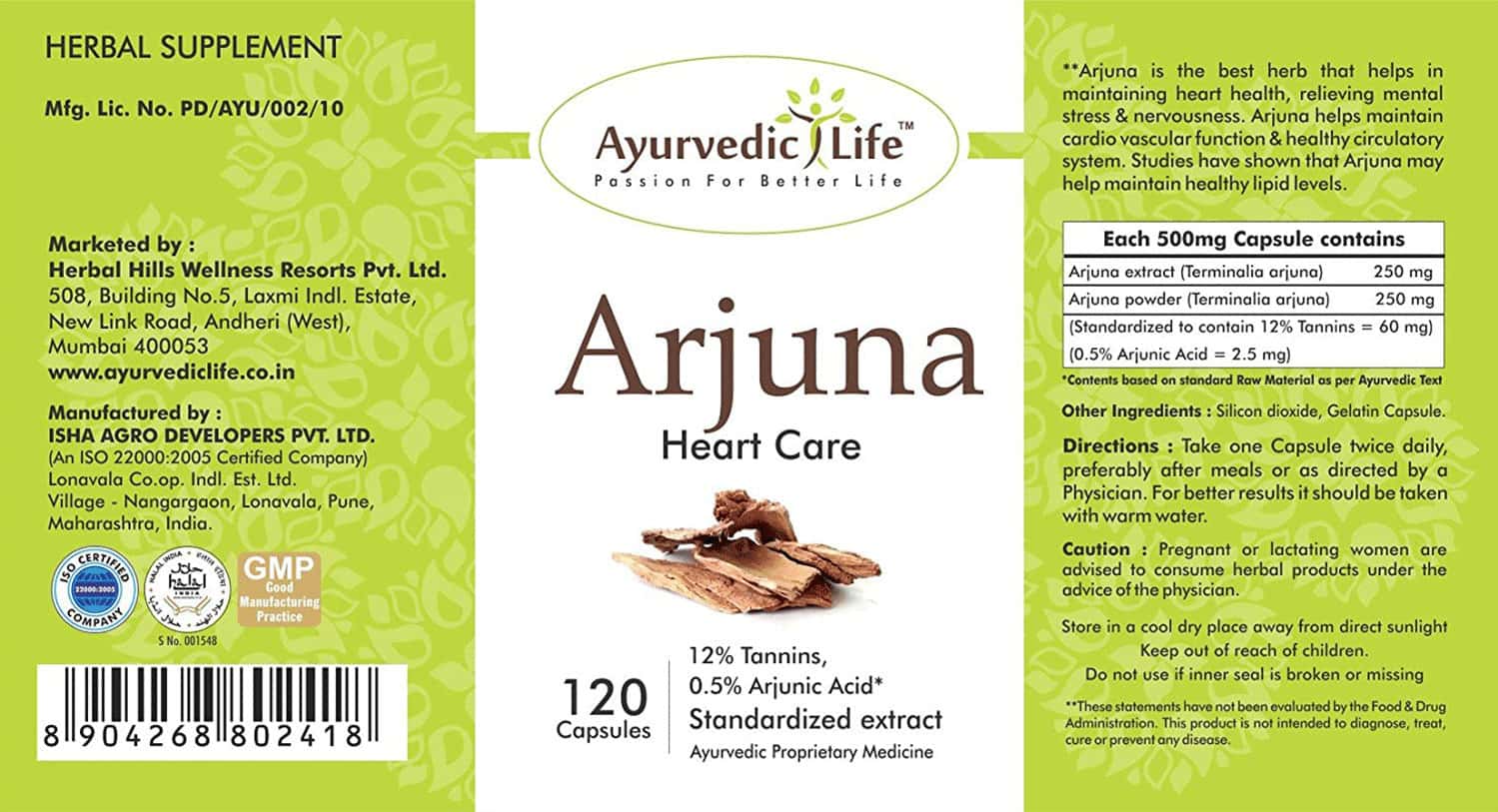 Buy AYURVEDIC LIFE ARJUNA 120 CAPSULES - PACK OF 4 Online & Get Upto 60 ...