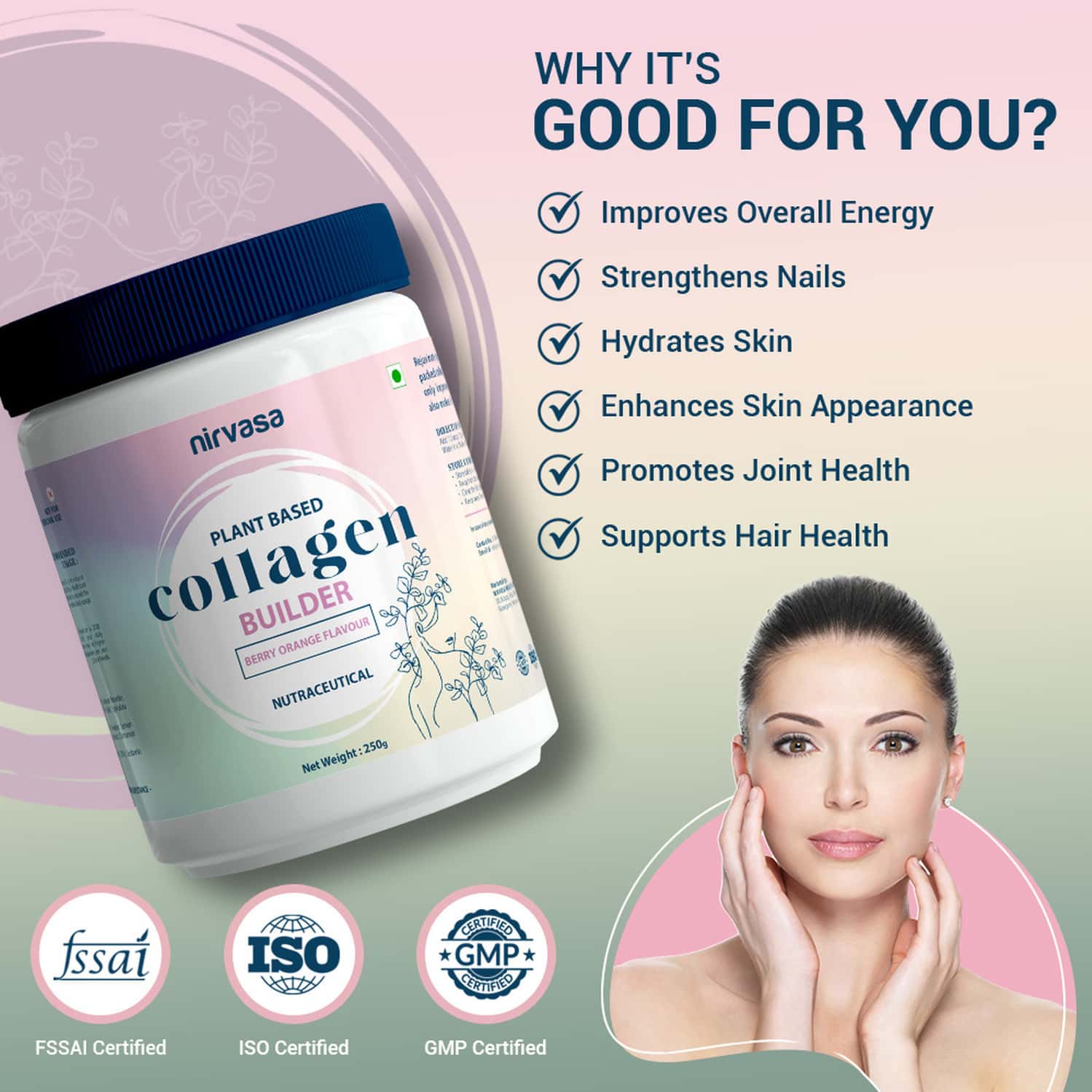 Buy NIRVASA PLANT BASED COLLAGEN BUILDER POWDER, FOR ANTI-AGEING, SAGGY ...