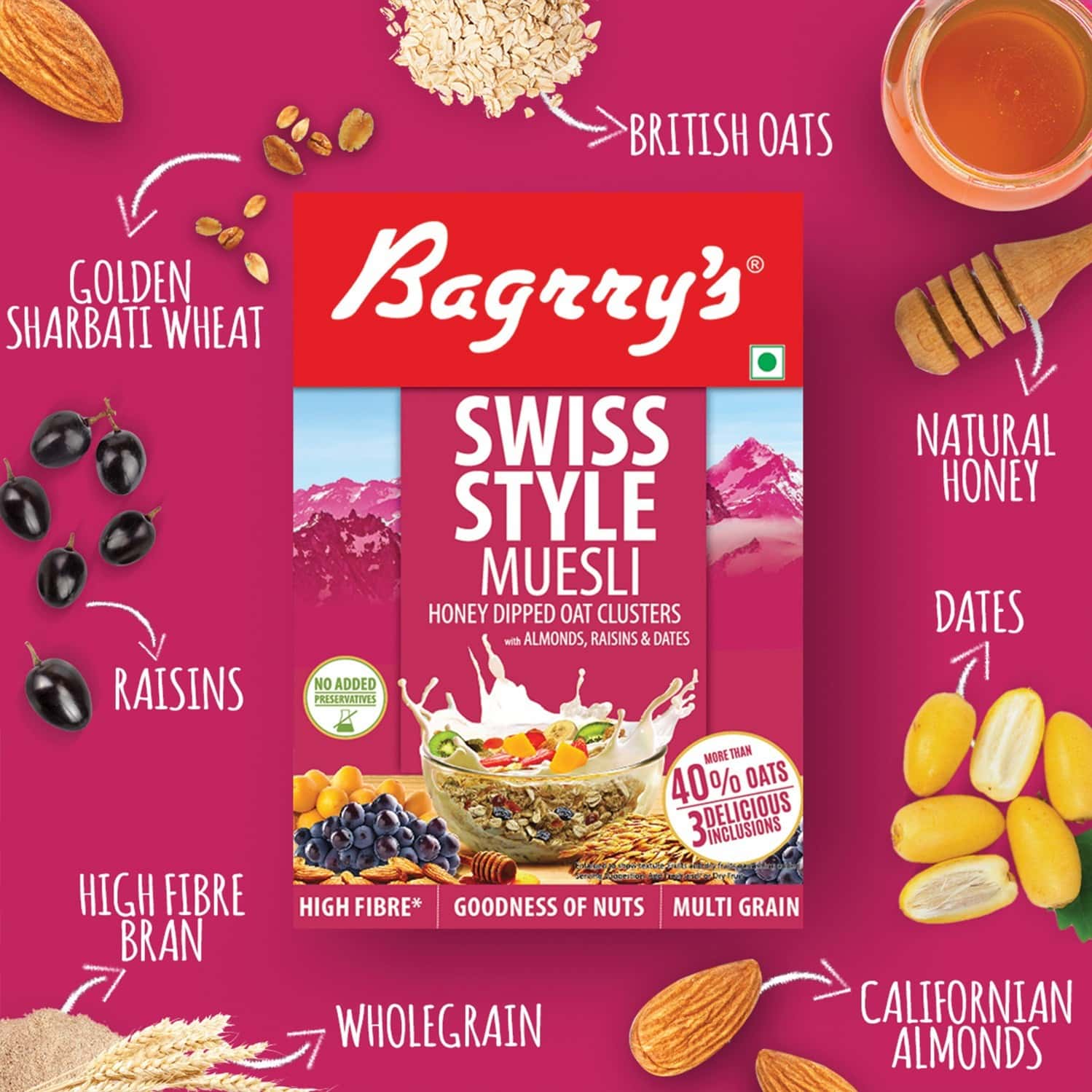 Buy BAGRRYS SWISS STYLE MUESLI 500 GM BOX Online & Get Upto 60% OFF at ...