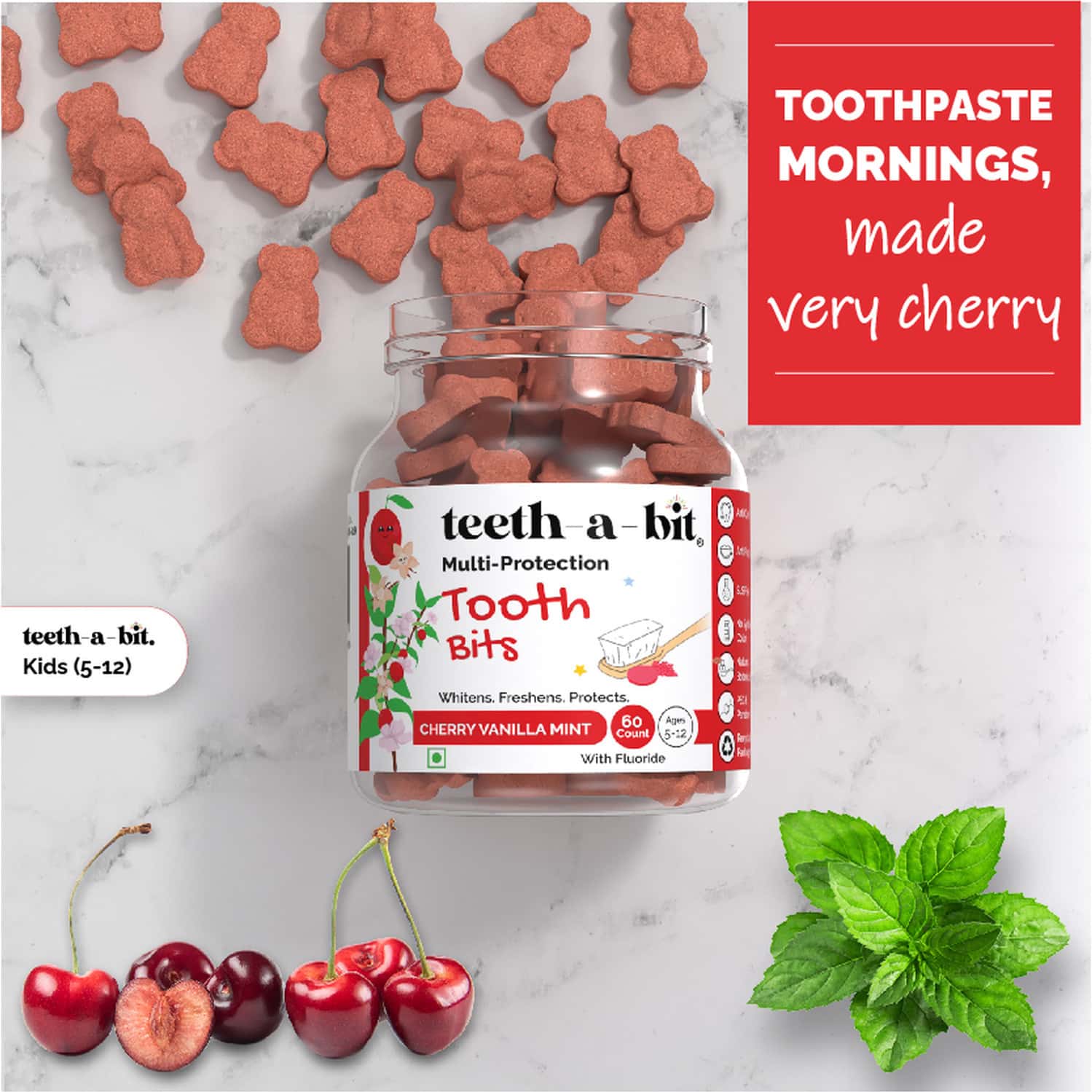 Buy TEETH-A-BIT KIDS MULTI-PROTECTION CHERRY VANILLA MINT TOOTH BITS ...
