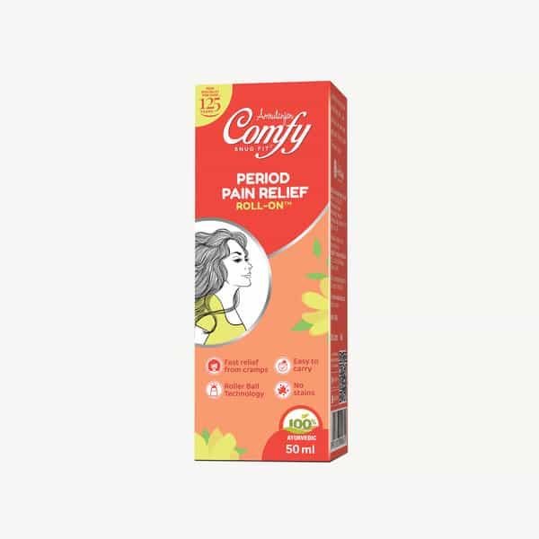 Buy AMRUTANJAN COMFY SNUG FIT PERIOD PAIN RELIEF AYURVEDIC ROLL ON 50ML ...