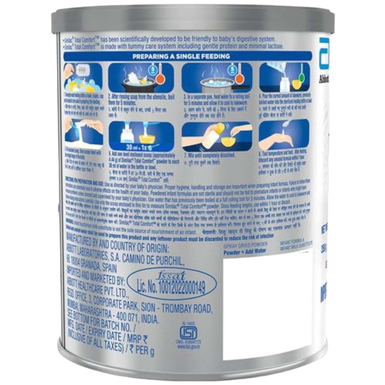 Buy SIMILAC TOTAL COMFORT INFANT FORMULA TIN OF 350GM UPTO 6 MONTHS ...