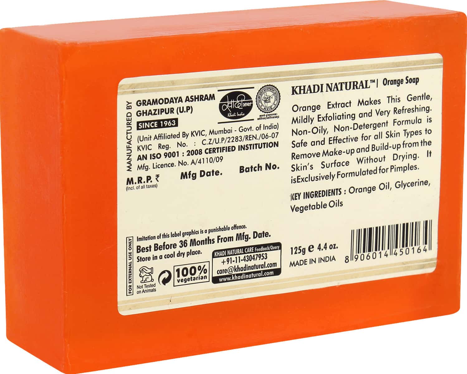 Buy KHADI NATURAL ORANGE SOAP 125 GM Online & Get Upto 60% OFF at PharmEasy