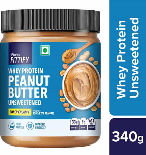 Buy SAFFOLA FITTIFY WHEY PROTEIN PEANUT BUTTER UNSWEETENED SUPER CREAMY ...