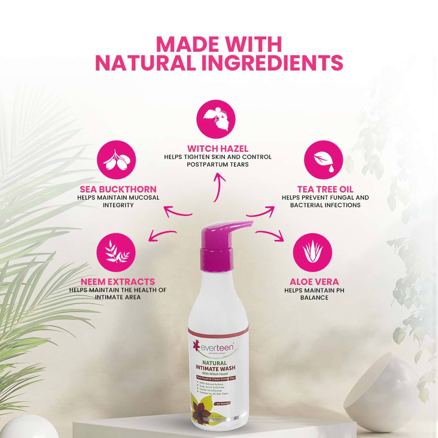 Buy EVERTEEN WITCH HAZEL NATURAL INTIMATE WASH FOR INTIMATE HYGIENE IN ...