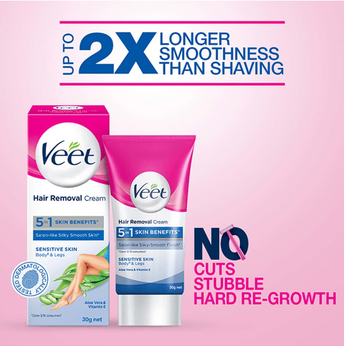 Buy VEET HAIR REMOVAL CREAM FOR SENSITIVE SKIN BODY AND LEGS 30GM ...