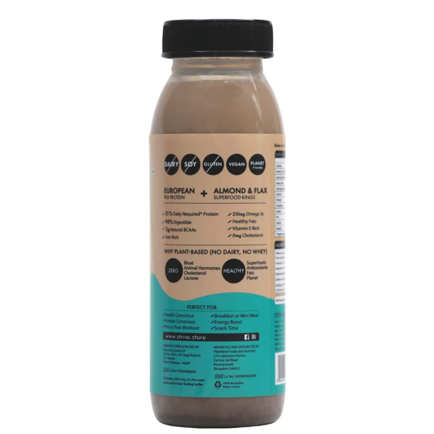 Buy STRIVE VEGAN 12.6G PROTEIN SHAKE, COFFEE ALMOND FLAVOUR-200ML (12 ...