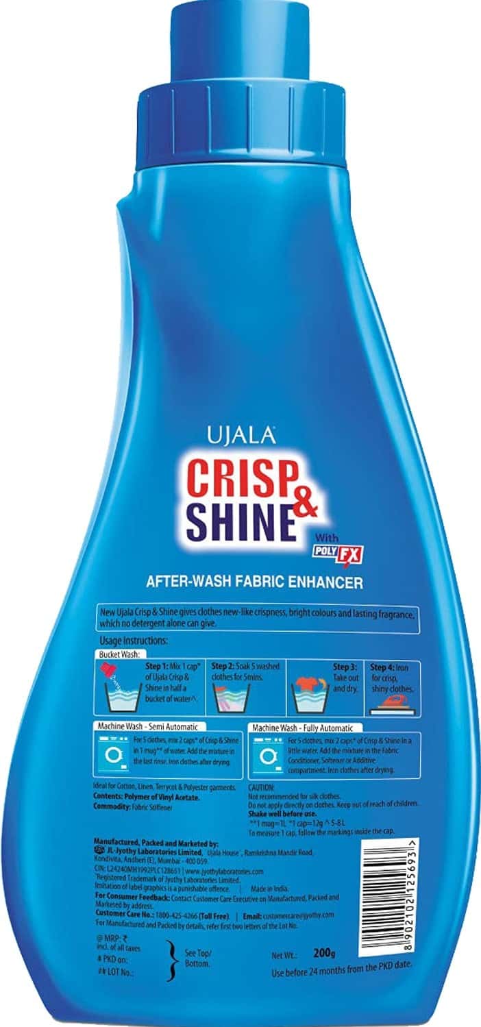 Buy UJALA CRISP & SHINE FABRIC ENHANCER - FLORAL FUSION, 200G BOTTLE ...
