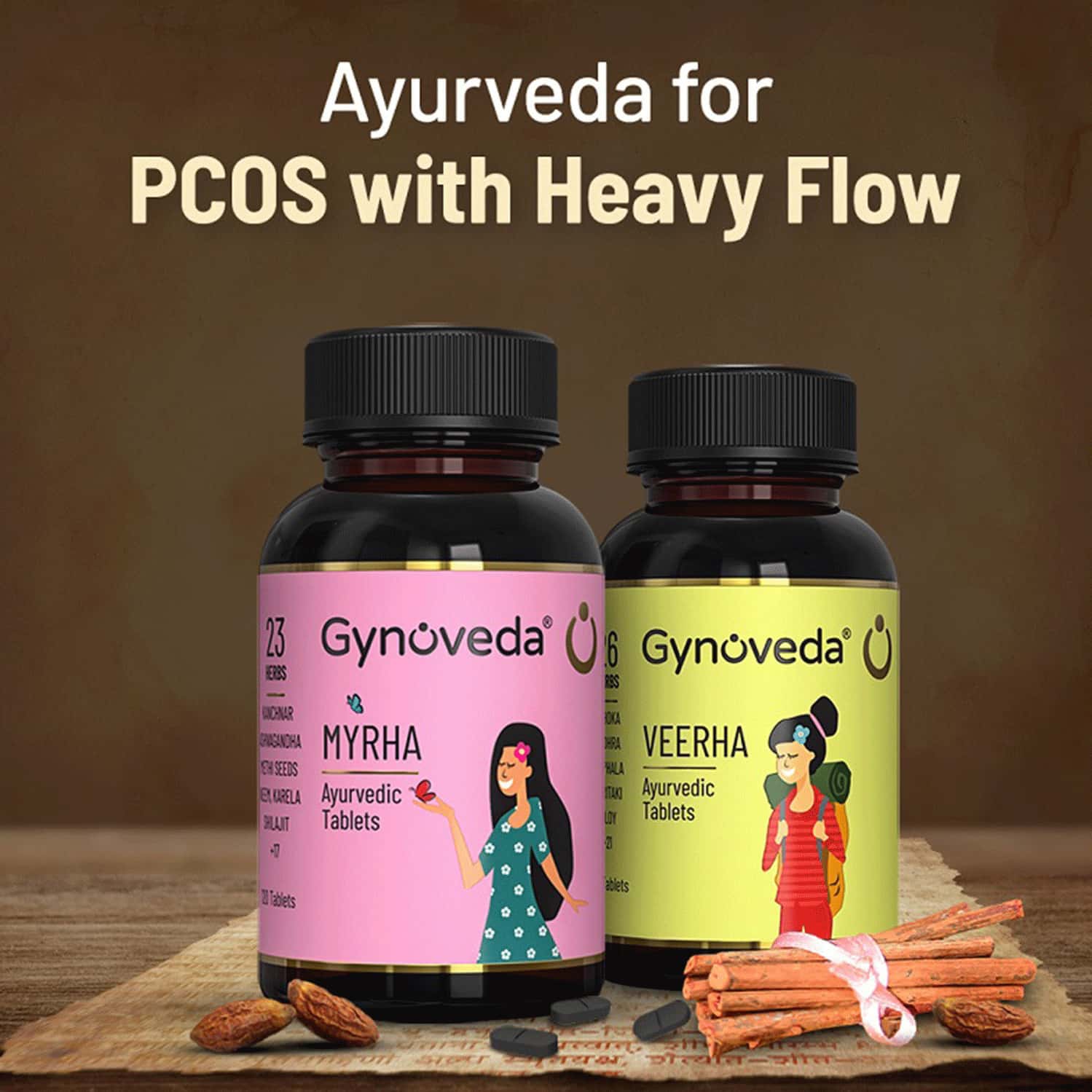 Buy GYNOVEDA PCOS PCOD AYURVEDIC MEDICINE FOR HEAVY FLOW, EARLY PERIODS ...