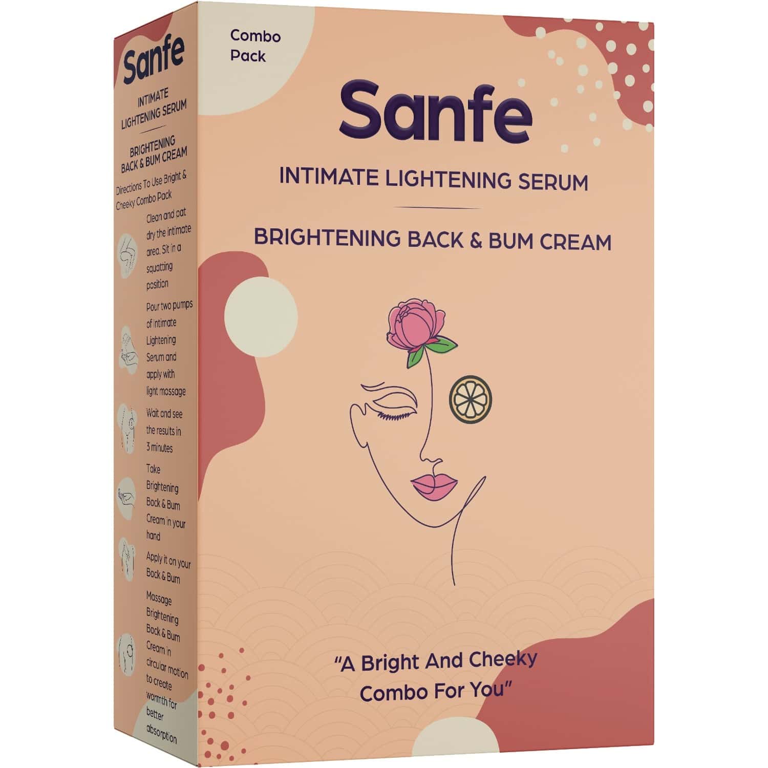 Buy SANFE BRIGHT AND CHEEKY COMBO(INTIMATE LIGHTENING SERUM 50 ML +BACK ...