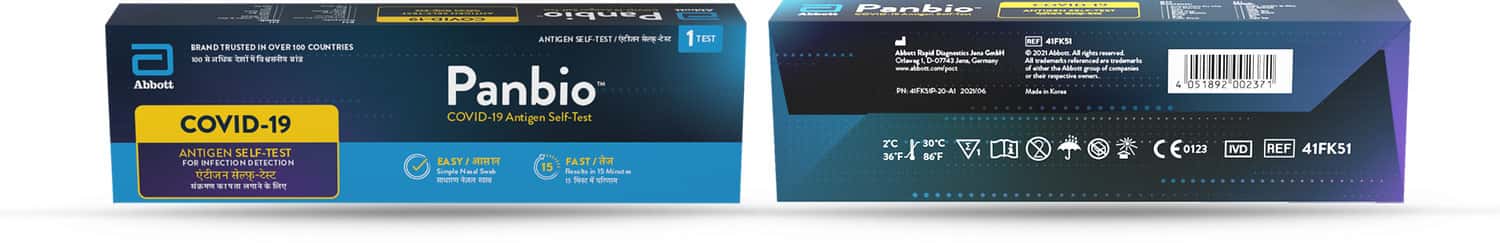 Buy PANBIO COVID ANTIGEN SELF TEST 1 TEST KITS ICMR APPROVED TEST ...