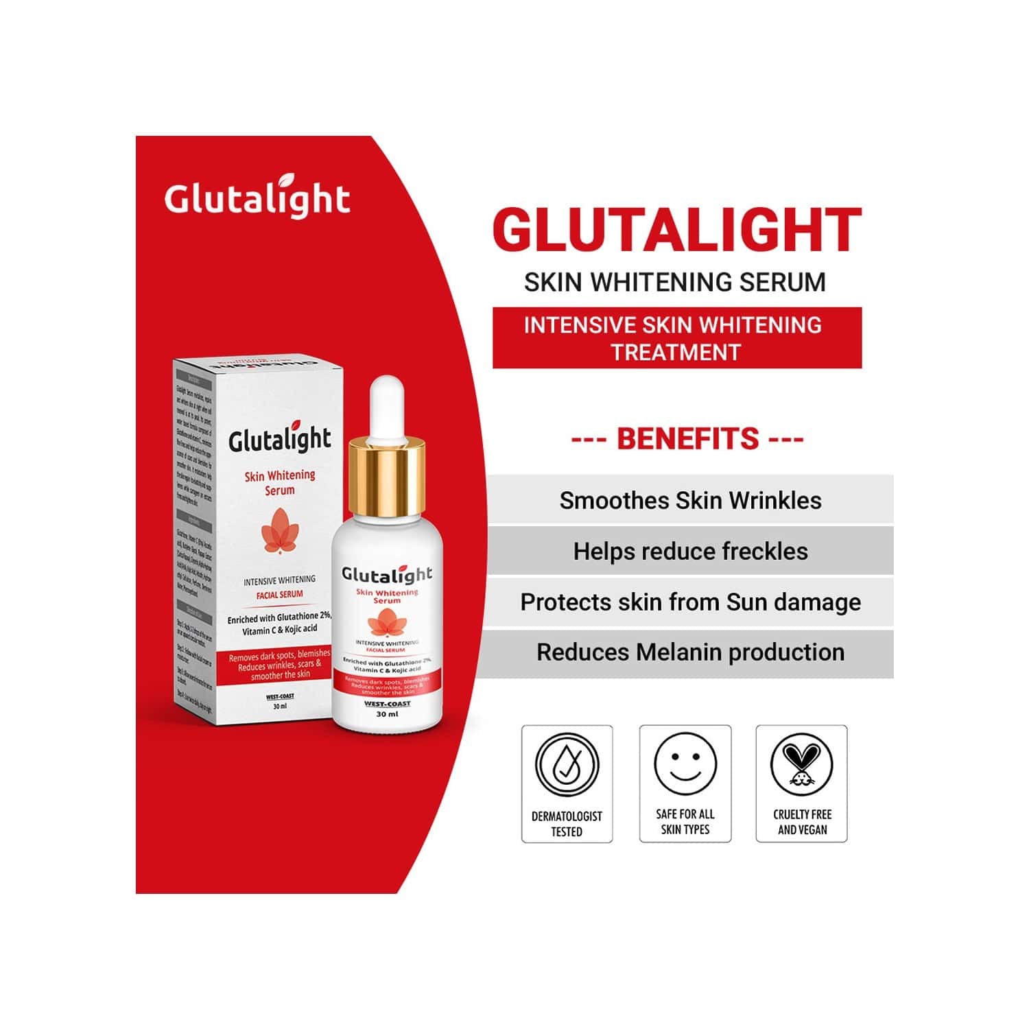 Buy GLUTALIGHT GLUTATHIONE, VITAMIN C, KOJIC ACID SKIN LIGHTENING ...