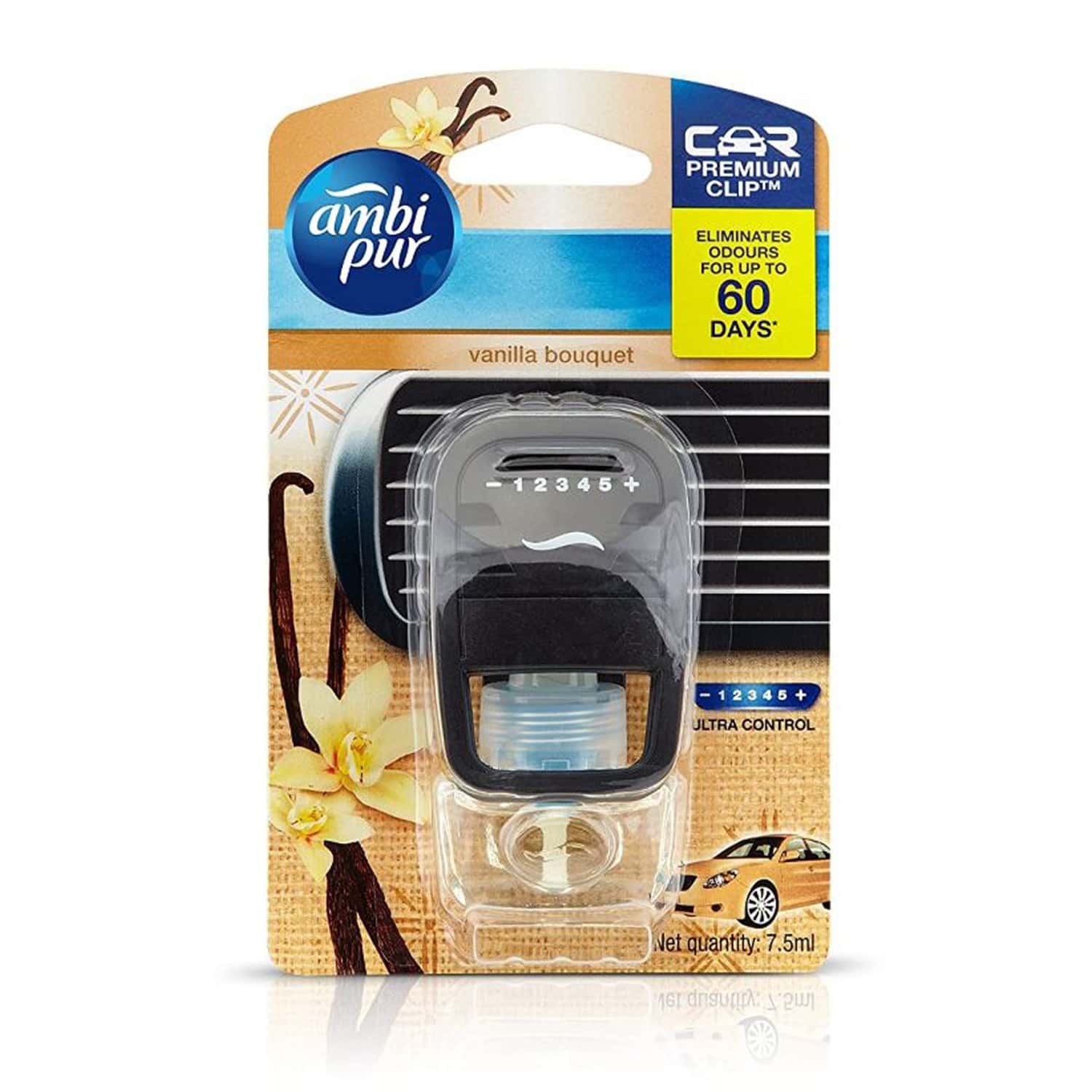Buy Ambipur Vanilla Car Air Freshener Starter Kit - 7.5ml Online & Get ...