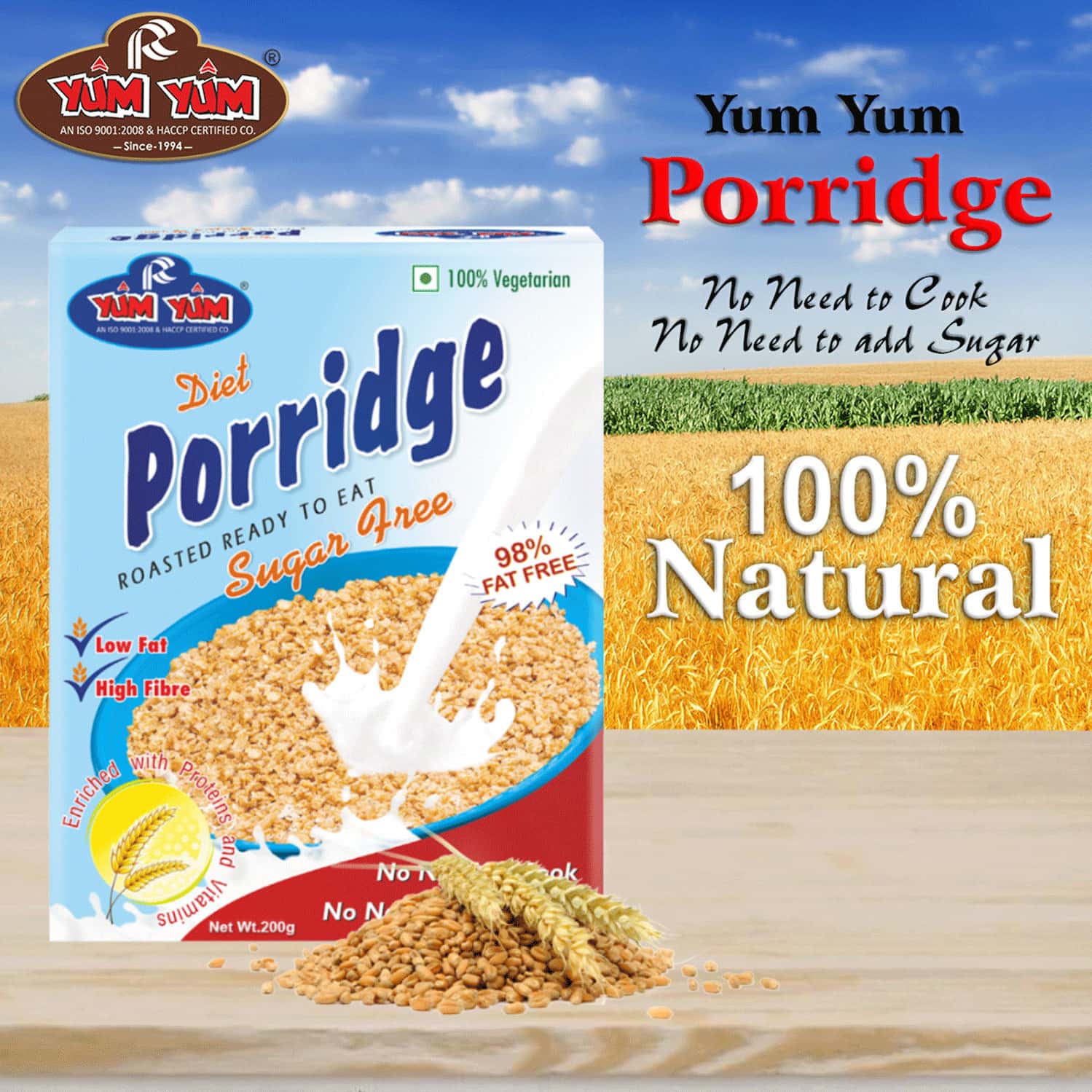 Buy YUM YUM ROASTED PORRIDGE SUGAR FREE FLAVOUR 400G Online & Get Upto ...