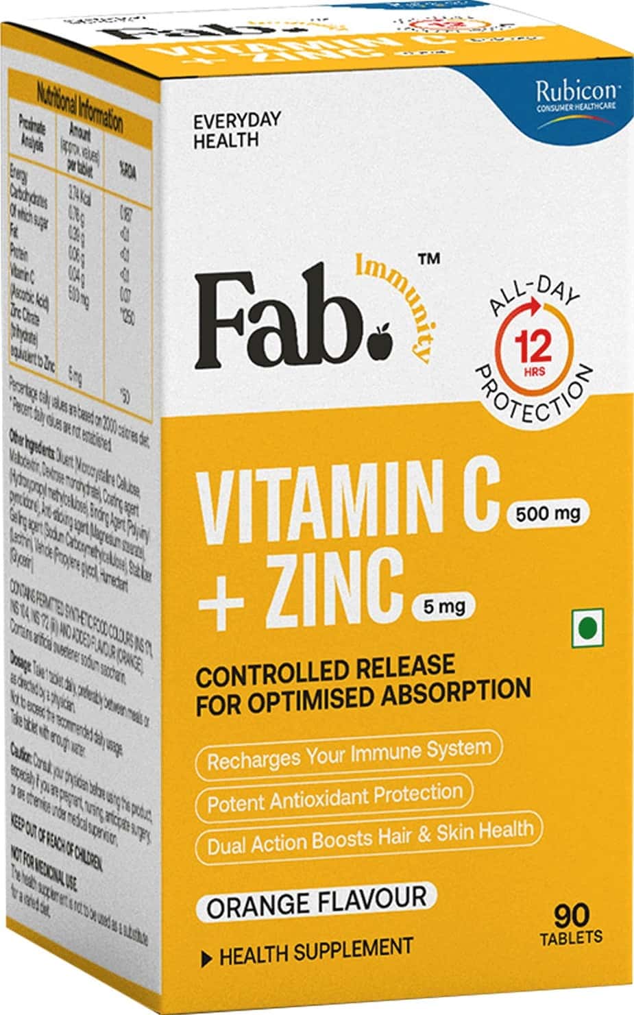 Buy RUBICON FAB IMMUNITY VIT C CONTROLLED-RELEASE GLIDES 30 TABLETS ...