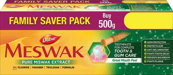 Buy DABUR MESWAK TOOTHPASTE FAMILY SAVER PACK - 500G(200GX2 & 100GX1 ...